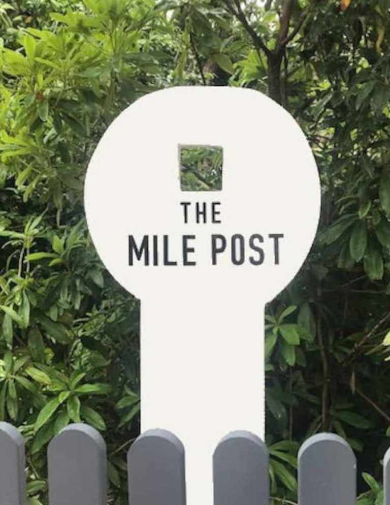 Milepost sign – The Milepost Annex